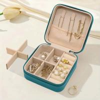 China Custom Small Luxury Zipper Leather Portable Sublimation Storage Jewelry Travel Box For Necklace Earring Ring for sale