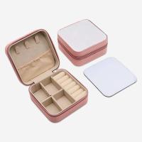 China Custom Small Luxury Zipper Leather Portable Sublimation Storage Jewelry Travel Box For Necklace Earring Ring for sale