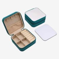 China Custom Small Luxury Zipper Leather Portable Sublimation Storage Jewelry Travel Box For Necklace Earring Ring for sale