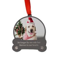 China Custom Christmas Tree Ornaments Dog Sublimation Pendant Pet Memorial Christmas Ornaments With Laser Engraving Text for sale