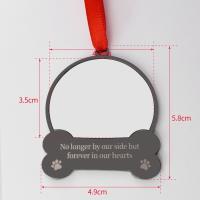 China Custom Christmas Tree Ornaments Dog Sublimation Pendant Pet Memorial Christmas Ornaments With Laser Engraving Text for sale