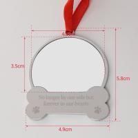 China Custom Christmas Tree Ornaments Dog Sublimation Pendant Pet Memorial Christmas Ornaments With Laser Engraving Text for sale