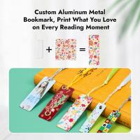 China Blank Sublimation Aluminium Bookmark With Colorful Tassels Custom Bookmark Printing for sale