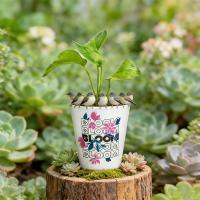 China White Blank 12oz Sublimation Ceramic Flower Pots Custom Logo Ceramic Flower Pot Planters for sale