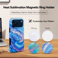 China Foldable Blank 360° Rotatable Sublimation Magnetic Phone Holder DIY Custom Logo Adjustable Magsafe Ring Holder for sale