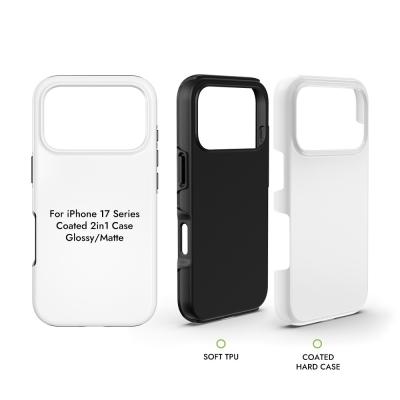 China 3D TPU+PC Sublimated Blanks Tough Coated Cell Phone Case Sublimation 2 In 1 Phone Case For Iphone 17 Series for sale