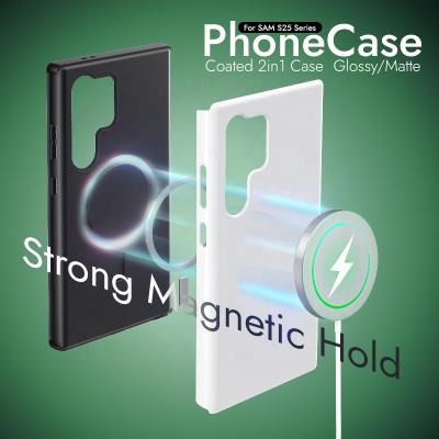 China 3D Coated 2 In 1 Tough Blank Sublimation Samsung  S25 Plus Ultra Magnetic Case Diy Custom Print Galaxy Magsafe Case for sale