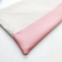 China Double Sided Sublimation Linen Cosmetic Bag With PU Leather Bottom Heat Transfer Blank Coin Purse Pencil Case Diy Printing for sale