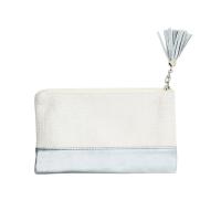 China Double Sided Sublimation Linen Cosmetic Bag With PU Leather Bottom Heat Transfer Blank Coin Purse Pencil Case Diy Printing for sale