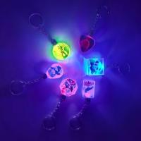 China Various Shapes Sublimation Glow In The Dark Keychain Blanks Custom Photo Printing Acrylic Luminous Keychain for sale