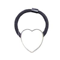 China Fashion Blank Sublimation Hair Ties Heart Shape Bracelet Personalized Heat Transfer Elastic Hair Ropes Accessories for sale
