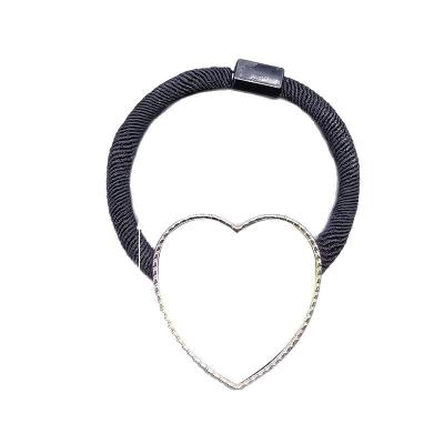 China Fashion Blank Sublimation Hair Ties Heart Shape Bracelet Personalized Heat Transfer Elastic Hair Ropes Accessories for sale