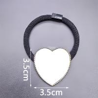 China Fashion Blank Sublimation Hair Ties Heart Shape Bracelet Personalized Heat Transfer Elastic Hair Ropes Accessories for sale