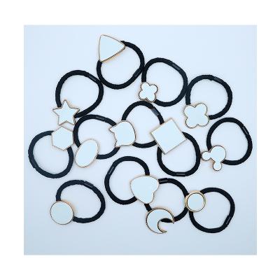 China Blank Sublimation Elastic Hair Bands Diy Photo Printing Stretchy Hair Ties for sale