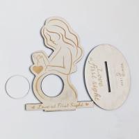 China Mom To Be And Pregnant Mom Gifts Sublimation Wooden Baby Ultrasound Picture Frame Sonogram Photo Frame Baby First Photo for sale