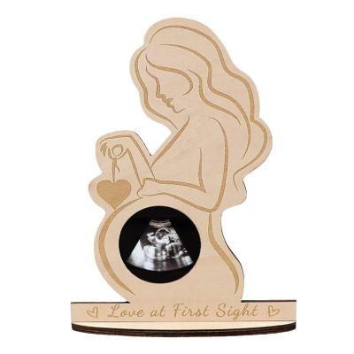 China Mom To Be And Pregnant Mom Gifts Sublimation Wooden Baby Ultrasound Picture Frame Sonogram Photo Frame Baby First Photo for sale