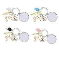 China Blank Sublimation Picture Frame Medical Tool Keyring Custom Mask Stethoscope Syringe Nurse Cap Key Chain for sale