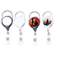 China Custom Double-Sided Sublimation Lanyard Clips Heat Transfer Keychain Clip For ID Badges Keys Backpacks for sale