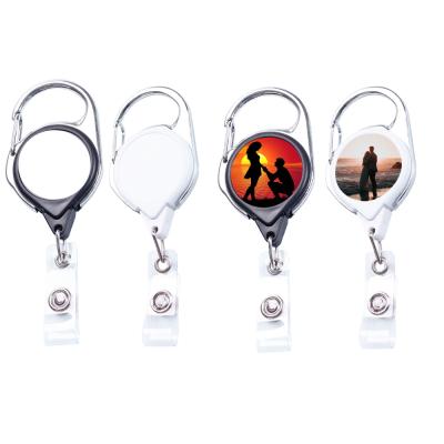 China Custom Double-Sided Sublimation Lanyard Clips Heat Transfer Keychain Clip For ID Badges Keys Backpacks for sale