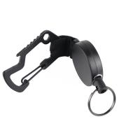 China Tactical Multifunction Badge Reels Sublimation Corkscrew Key Chain With High Density Webbing Black Cool Style Outdoor for sale