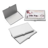 China Blank Custom Sublimation Stainless Steel Business Card Holder Diy Photo Printing Metal Business Card Holder for sale