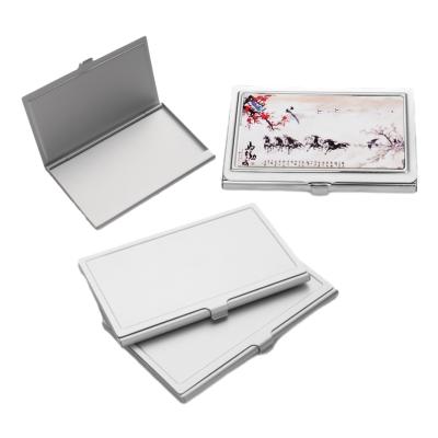 China Blank Custom Sublimation Stainless Steel Business Card Holder Diy Photo Printing Metal Business Card Holder for sale