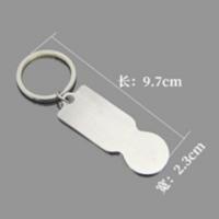 China Sublimation Laser Stainless Steel Shopping Trolley Coin Keychain Custom Printed Tokens for sale