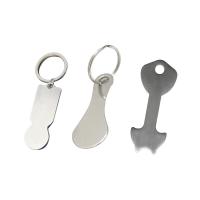 China Sublimation Laser Stainless Steel Shopping Trolley Coin Keychain Custom Printed Tokens for sale