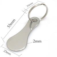 China Sublimation Laser Stainless Steel Shopping Trolley Coin Keychain Custom Printed Tokens for sale