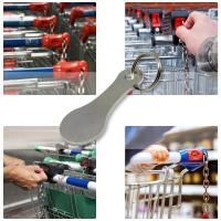 China Sublimation Laser Stainless Steel Shopping Trolley Coin Keychain Custom Printed Tokens for sale