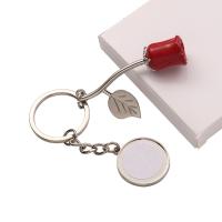 China Personalized Mother'S Day Gifts Luxury Rose Sublimation Keychain Blanks Valentine'S Day Wedding Promotional Gifts for sale