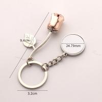 China Personalized Mother'S Day Gifts Luxury Rose Sublimation Keychain Blanks Valentine'S Day Wedding Promotional Gifts for sale