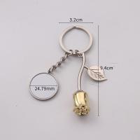 China Personalized Mother'S Day Gifts Luxury Rose Sublimation Keychain Blanks Valentine'S Day Wedding Promotional Gifts for sale