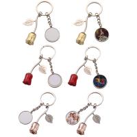 China Personalized Mother'S Day Gifts Luxury Rose Sublimation Keychain Blanks Valentine'S Day Wedding Promotional Gifts for sale