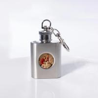 China Blank 1oz Stainless Steel Sublimation Small Wine Pot Keychain Portable Sublimation Hip Flask Decorative Wine Bottles for sale