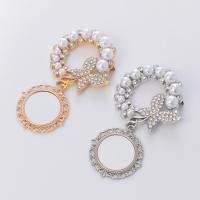 China Sublimation Butterfly Pearl Photo Brooch For Wedding Bouquet Memorial Charm Chic Eye Catching Wedding Picture Frame Brooch for sale