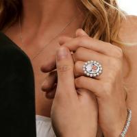 China Sublimation Pearl Finger Ring Fashion Blank Photo Finger Ring Diy Custom for sale