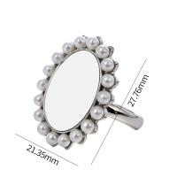 China Sublimation Pearl Finger Ring Fashion Blank Photo Finger Ring Diy Custom for sale