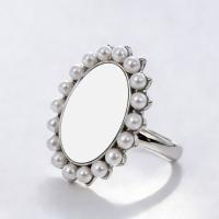China Sublimation Pearl Finger Ring Fashion Blank Photo Finger Ring Diy Custom for sale