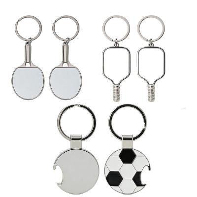 China Sublimation Blanks Sports Keychain For Table Tennis Bat Football Promotional Gifts Soccer Keychain Personalized for sale