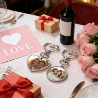 China Custom Valentines Gifts Heart Shape Sublimation Keychain Promotional Key Chains for sale