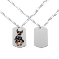 China Stainless Steel Rectangle Laser Sublimation Necklace Customized Printable Pet ID Tags Sublimation Dog Tag Blanks for sale