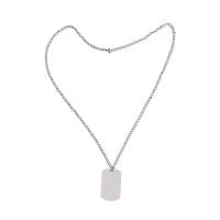 China Stainless Steel Rectangle Laser Sublimation Necklace Customized Printable Pet ID Tags Sublimation Dog Tag Blanks for sale