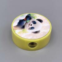 China Diy Photo Printing 40MM Plastic Round Handheld Pencil Sharpener Sublimation Blank Manual Pencil Sharpener for sale