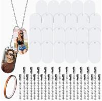 China Sublimation Metal Crafts Dog Tags Necklace ID Tags Set Complete With Ball Chains for sale