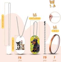 China Sublimation Metal Crafts Dog Tags Necklace ID Tags Set Complete With Ball Chains for sale