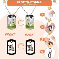 China Sublimation Metal Crafts Dog Tags Necklace ID Tags Set Complete With Ball Chains for sale
