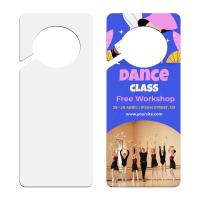 China Double Sided Printing Blank Sublimation Plastic Door Hanger Custom Door Hanging For DIY Craft Home Office Hotel Restaurant Decoration for sale