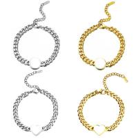 China Stainless Steel Sublimation charm Bracelet Blanks Custom DIY Fashion Silver Gold Bracelets Idea For Small Gifts Daily Wear for sale