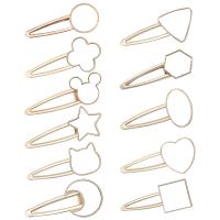 China DIY Sublimation Hair Clip Blanks 11 Shapes Gold Hairpin Personalized Gift Hairclips Hair Accessories For Girls for sale